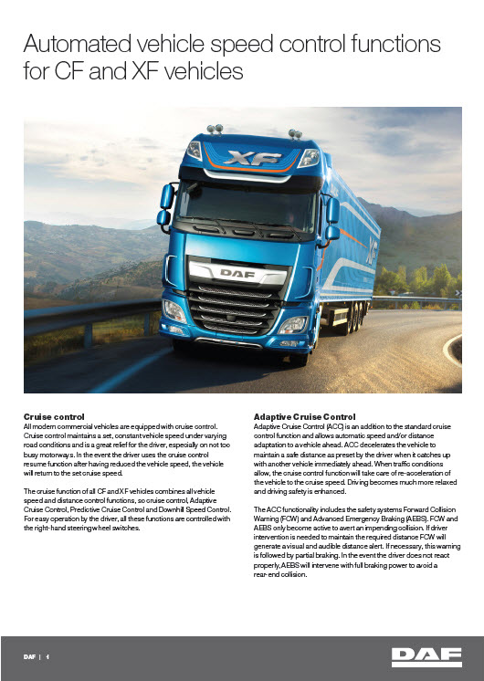 Sicherheit und Komfort DAF XF - DAF Trucks Schweiz